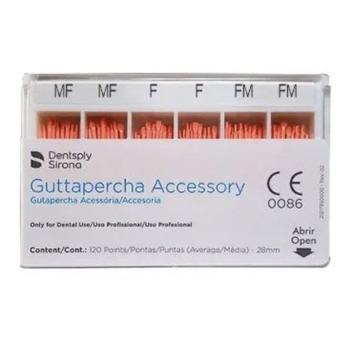 Cone de Guta Percha Acessória C/120 Und - Dentsply Sirona - Guta Percha ...