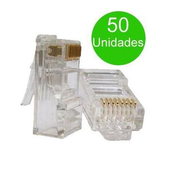 Conector Rj45 50 Unidades Cat5e Terminal RJ-45 para Cabo de Rede e ...