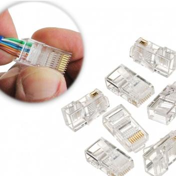 Conector Rj45 Crip Ez Rede Pack 100 Unidades Resistênte - Exbom ...
