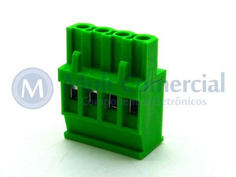 Conector Verde Multipolar AKZ1100-04 Macho de 04 vias - Passo 5.08mm ...