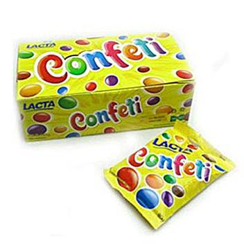 Confeito de Chocolate Confeti Grande 12x80g - Lacta - Chocolate / Barra ...