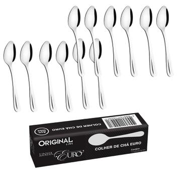 Conj 12un colher inox cha euro - Original - Colher de Chá - Magazine Luiza
