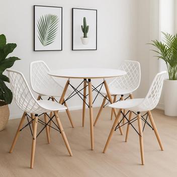Conj Mesa Eames 90Cm Redondo Com 4 Cad Kayla Dsw - La Mobilia - Outros ...