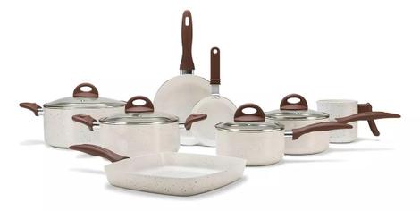 Conj Panelas 8pçs Brinox Vanilla Ceramic Life Smart Plus Cor Vanilla ...