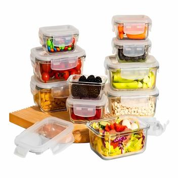 Conjunto 10 Potes de Vidro Keep Fresh Hermético Cor Transparente ...