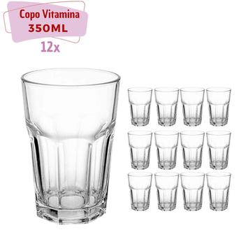 Conjunto 12 Copos de Vidro 350ML ideal para Suco e Vitamina - PRATICASA ...