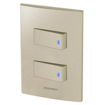 Conjunto 2 Interruptores Led - Inova Champanhe - Acp32 - Alumbra ...