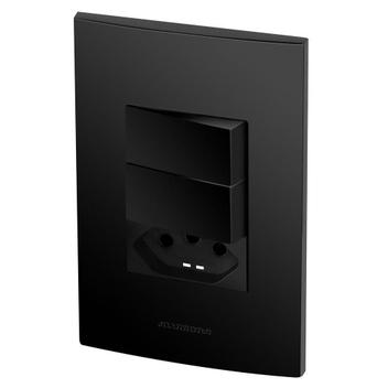 Conjunto 2 Simples + 1 Tomada 20A - Inova Preto Fosco - Alumbra ...