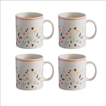 Conjunto 4 Canecas Chá Cerâmica Ashley 318Ml Amarelo - Corona - Jogo de ...