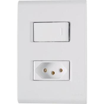 Conjunto 4x2 1 Interr. Simples + 1 Tomada 2p + T250v/ 10a - Tramontina ...