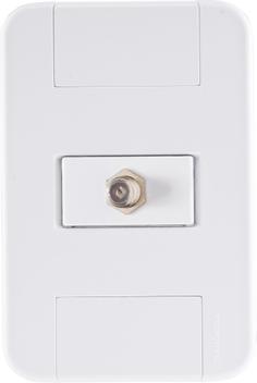 Conjunto 4x2 com 1 Tomada TV/SAT Coaxial Tramontina Tablet Branco ...