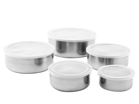 Conjunto 5 Potes De Aluminio Com Tampa MM6S2HLHB - Importado - Pote ...