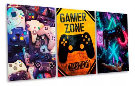 Conjunto 5 Quadros Decorativos Gamer Jogos Video Games Controle" - Iron ...