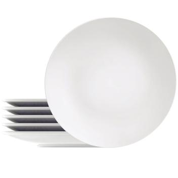 Conjunto 6 Pratos de Porcelana Tramontina Sophia 28cm Rasos Brancos de ...