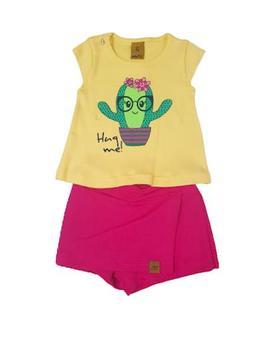 Conjunto bebê menina camiseta+ short saia só vestir tam g - Conjuntos ...
