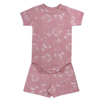 Conjunto Bebê Menina Dedeka Body Bichinhos Rosa - 1437 - Conjunto ...