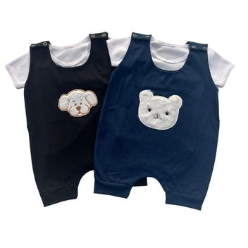 Conjunto Bebe Menino Macacão Banho de Sol e Body manga curta - Jolen ...