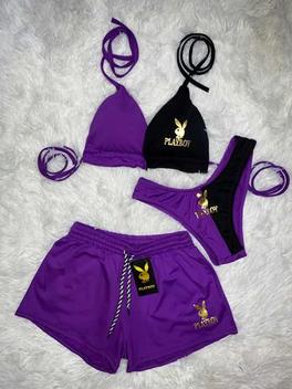 Conjunto Biquíni Com Bojo Asa Delta + Shorts - Gringas Model - Conjunto ...