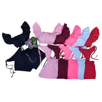 Conjunto Biquini Cropped Ciganinha com Calcinha + Short - Gringas Model ...