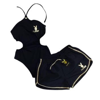 Conjunto Body Maiô Com Bojo + Shorts - Gringas Model - Maiô Feminino ...