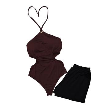 Conjunto Body Maio Liso Com Bojo + Short - Gringas Model - Body ...
