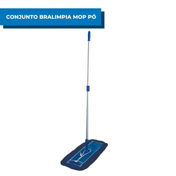 Conjunto Bralimpia Mop Pó Profi 45cm Para Limpeza de Chão Piso Sujeiras ...