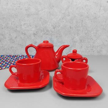 Conjunto Café Provençal 4 Peças Vermelho - Ordalha - Chá e Café ...