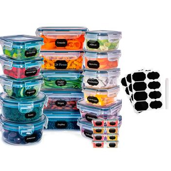 Conjunto de 24 Potes Herméticos Decoteam Com Tampa e Trava - Croix ...