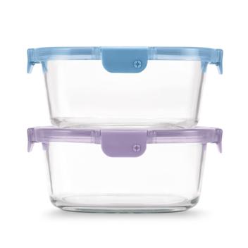 Conjunto de 4 Recipientes de Vidro Ello Color Lock para Preparo de ...