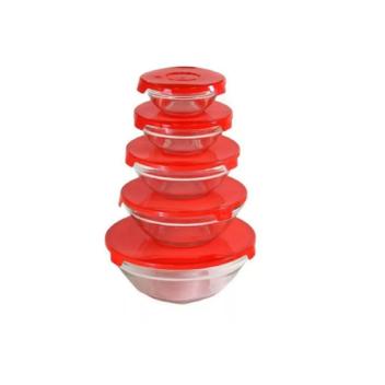Conjunto de 5 Recipientes de Vidro Tupperware com Tampas - 9 a 17 cm ...