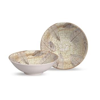 Conjunto de 6 Bowls Decorados 300ml Branco - Alleanza Cerâmica - Bowl ...