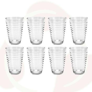 Conjunto de 8 Copos Transparentes de Vidro 200ML Para Suco - PRATICASA ...