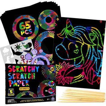 Conjunto de arte PURPLE LADYBUG Rainbow Scratch Paper 65 unidades para ...