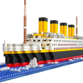 Conjunto de blocos de construção SEASUN Titanic Ship Micro Mini 1860 ...