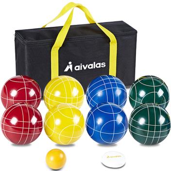 Conjunto de bolas de bocha Aivalas 100mm com 8 bolas de resina, pallino ...