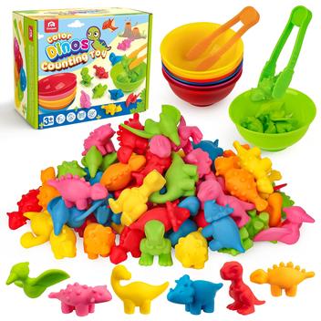 Conjunto de brinquedos Counting Dinosaur Sorting Coogam para 3-5 anos ...