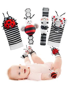 Conjunto de Brinquedos para Bebês Infinno High Contrast Rattle - Meias ...