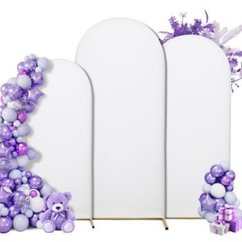 Conjunto de capa Arch Backdrop SUKAIKEQA Spandex para casamento branco ...