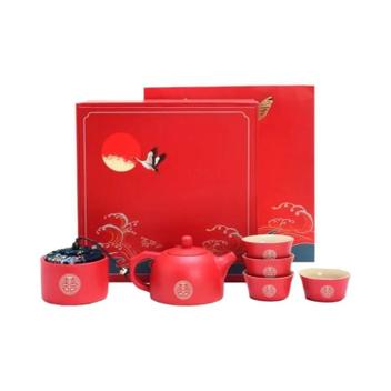 Conjunto De Chá De Cerâmica Para Casamento Chinês Vermelho, Copo Gaiwan ...