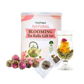 Conjunto de Chá de Flores Blooming Tea VitalForest - 10 Variedades ...