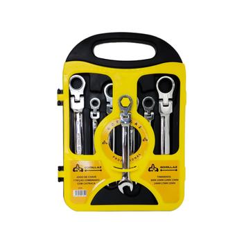 Conjunto de chave de boca combinada catraca articulada 7 pc - Gorillaz ...