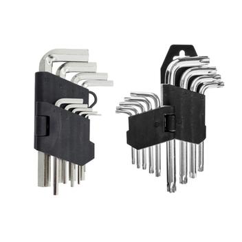 Conjunto de Chave Torx e Chave Allen Curta 18 peças em Aço Cromo ...
