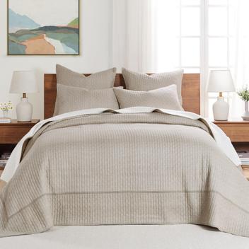 Conjunto de colchas Levtex Home Cross Stitch Taupe King Size - Enxoval ...