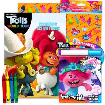 Conjunto de Colorir e Atividades Trolls Imagine Ink com Lápis de Cor ...