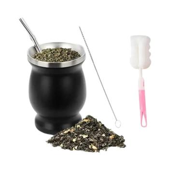 Conjunto De Copo De Mate De Aço Inoxidável De Parede Dupla Isolado Com ...