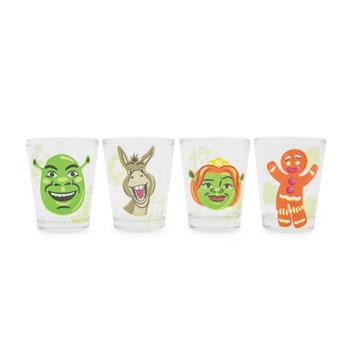 Conjunto de copos Mini Whiskey Shot Shrek Characters 60 ml x4 - Silver ...