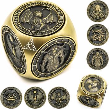 Conjunto de dados Spinner Wunhunew 7 em 1, metal exclusivo para D&D ...