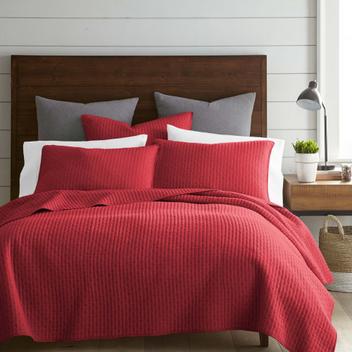 Conjunto de edredões Levtex Home Cross Stitch Chile Red Full/Queen ...