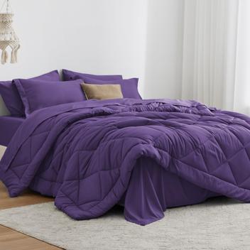 Conjunto de edredom Love's Cabin, roxo, 5 peças, cama de solteiro em ...
