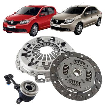 Conjunto de Embreagem Platô/Disco/Atuador Logan e Sandero 1.0 12V Flex ...